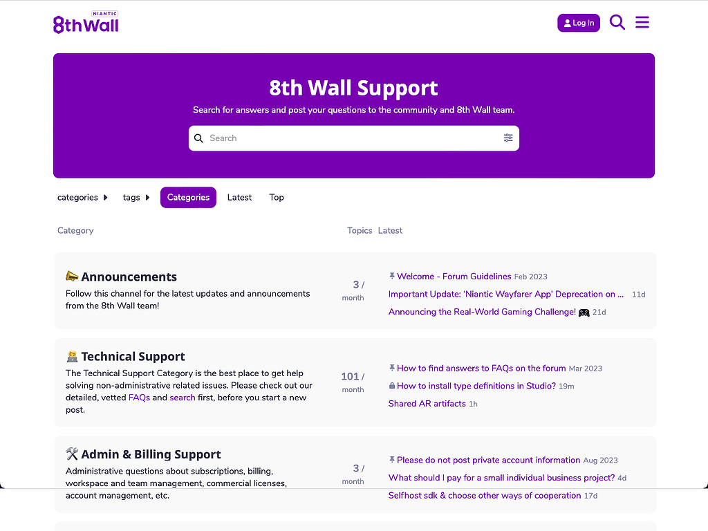 8th Wall Forum - Discover - Discourse Discover