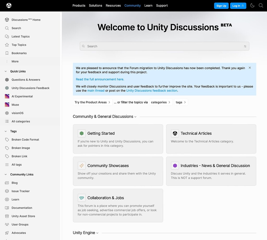 Unity Discussions - Discover - Discourse Discover
