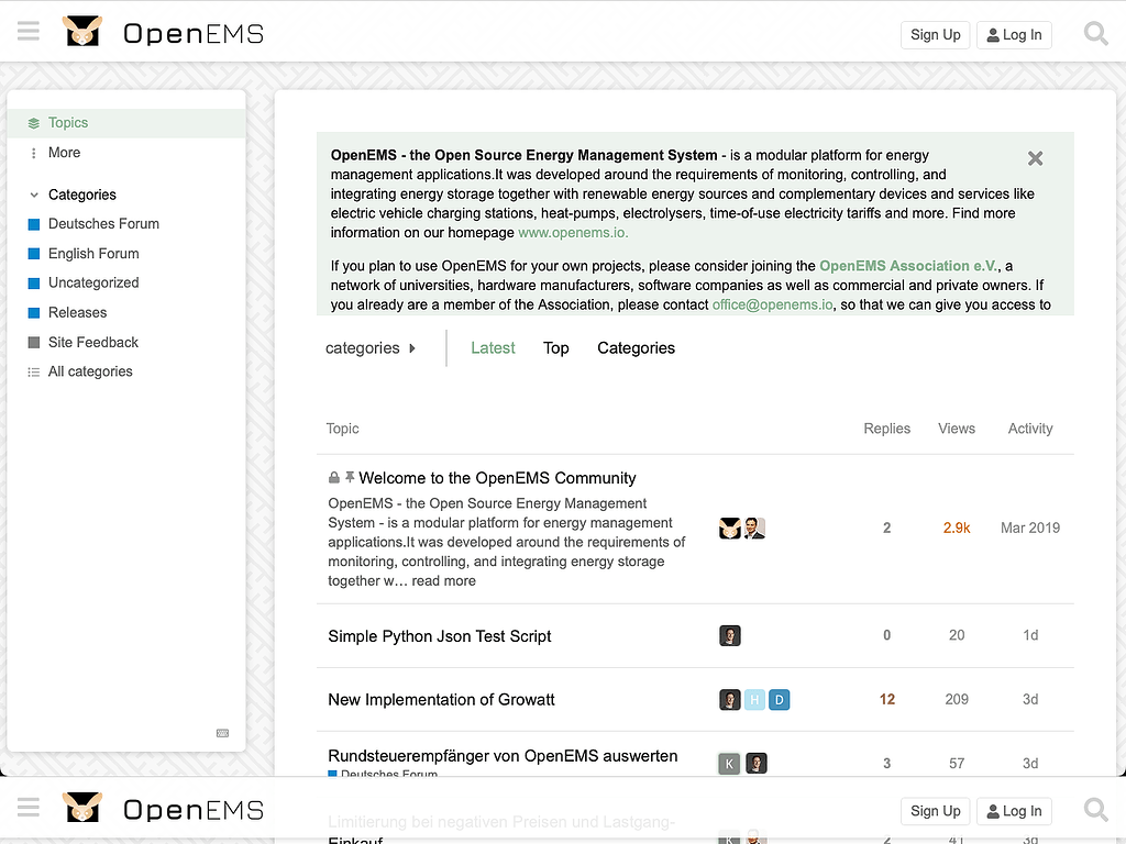 OpenEMS Community - Discover - Discourse Discover