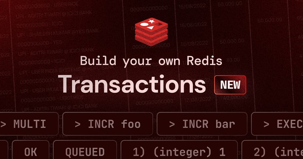 New extension: Transactions (Redis) - Announcements - CodeCrafters