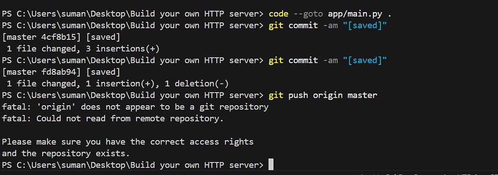 'origin' does not appear to be a git repository - Challenges - CodeCrafters
