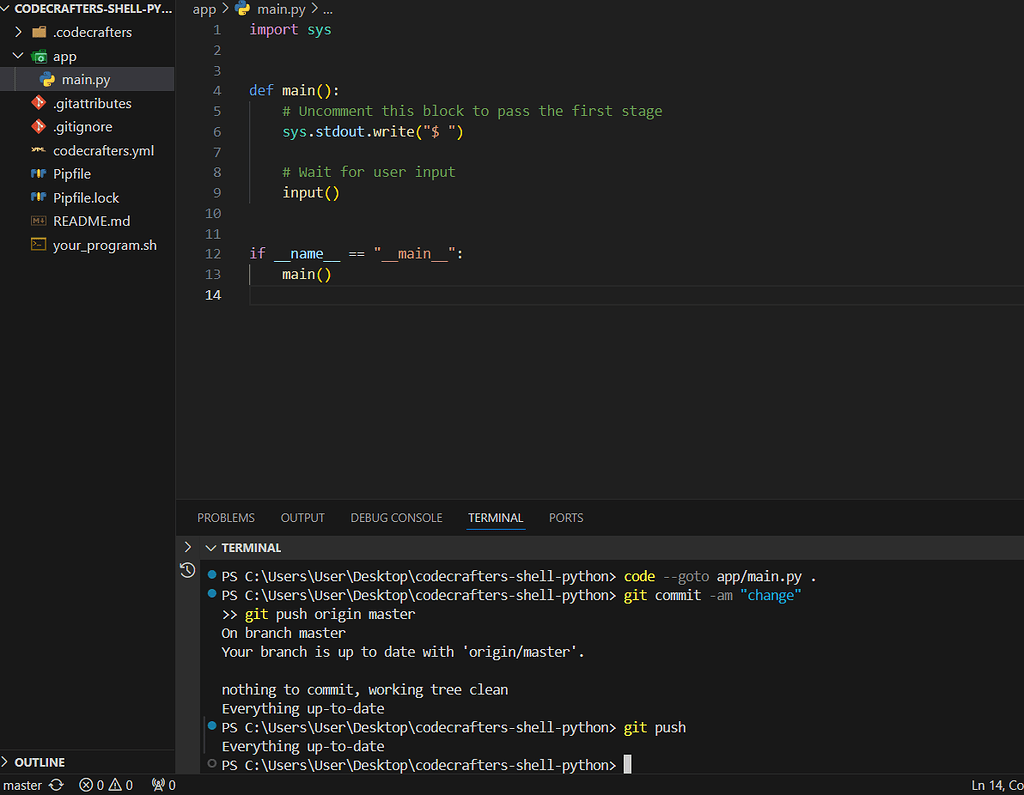 [Shell] How to pass the first stage? - Challenges - CodeCrafters