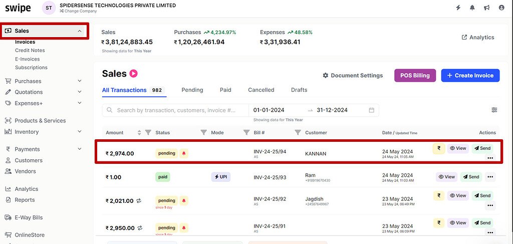 How to settle Sales invoice with advance payment? - General - Swipe