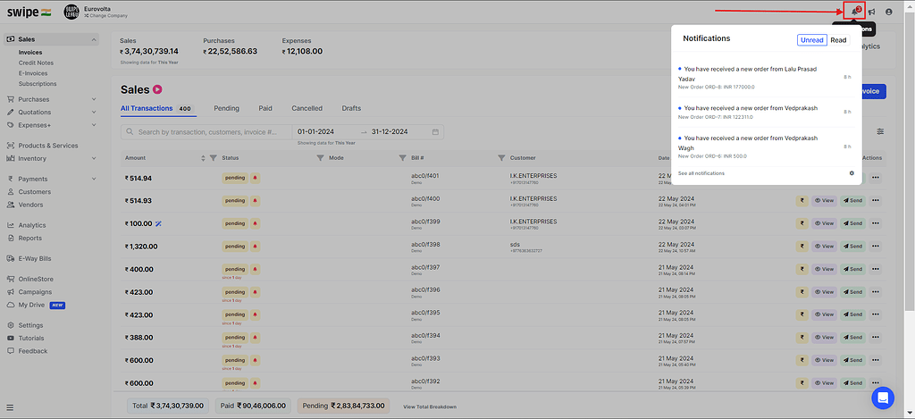 How to see notifications from swipe on web? - General - Swipe