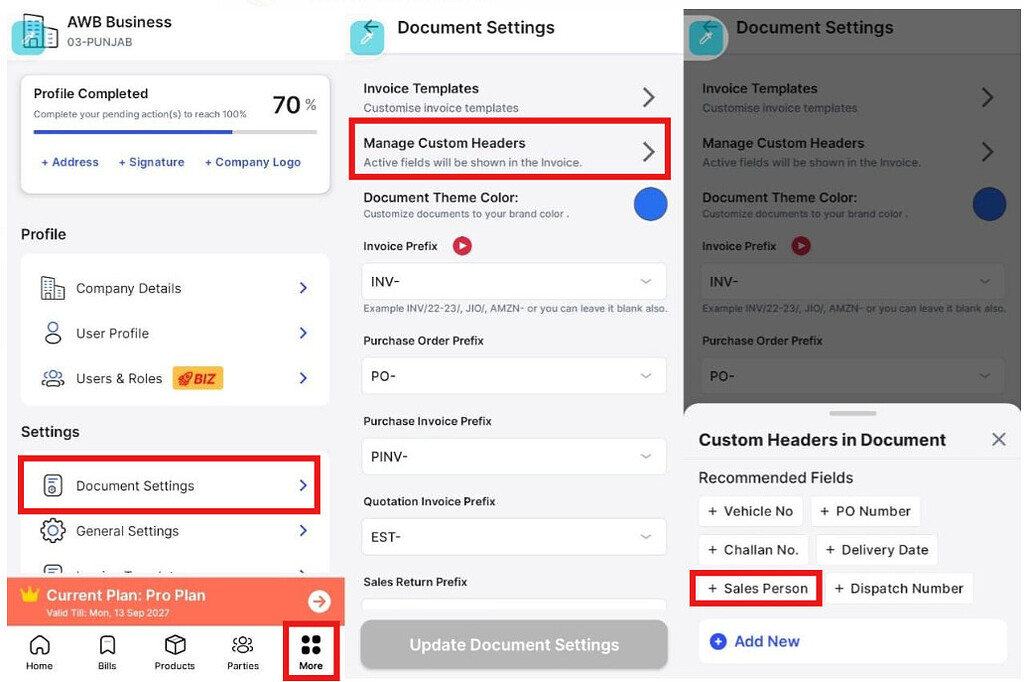 How to add salesperson name in invoice on Android? - General - Swipe