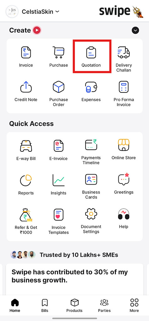 How can I Add a Prefix to Quotation on Mobile? - Android - Swipe