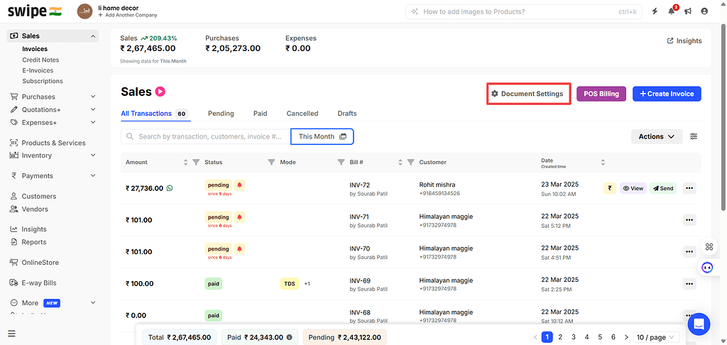How can I add striped rows in my invoice? - General - Swipe