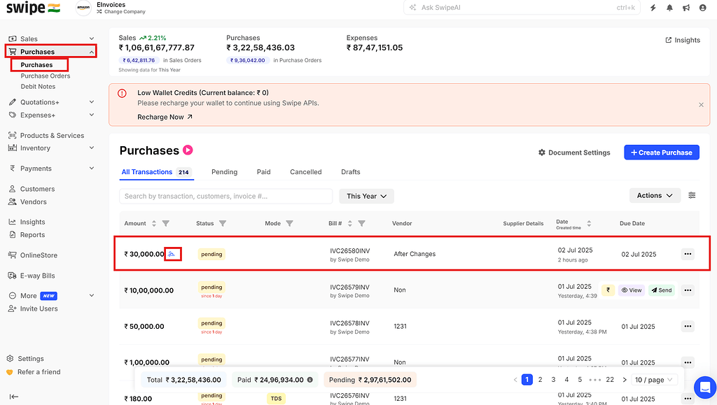 How to download/view digitally signed purchase invoice? - General - Swipe