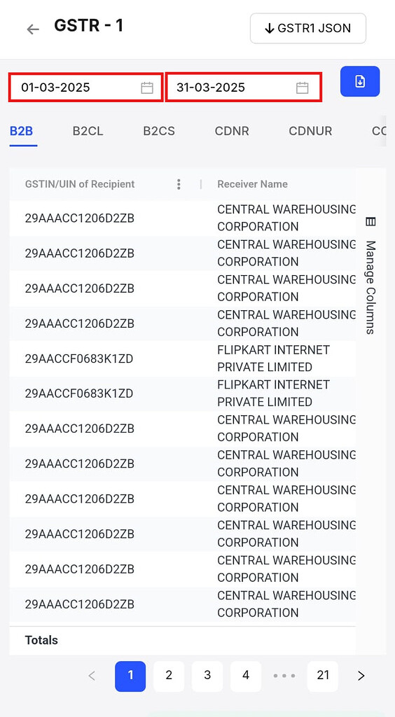 Why all the transactions are not displaying in GSTR 1 report on mobile? - Android - Swipe