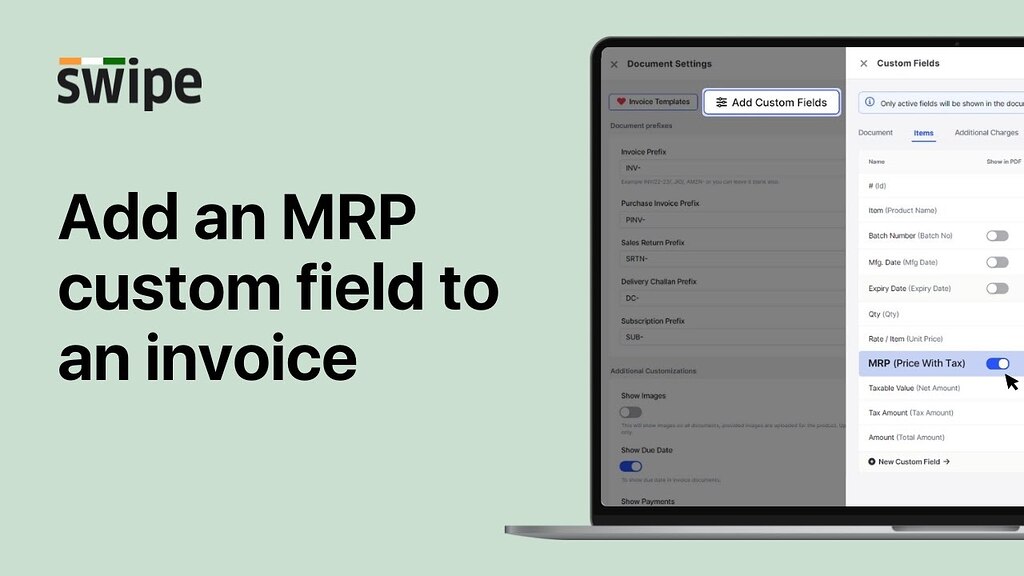 How to add MRP to an invoice? - General - Swipe