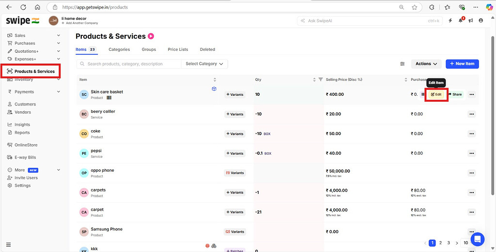 How to change/edit description of product on web? - General - Swipe