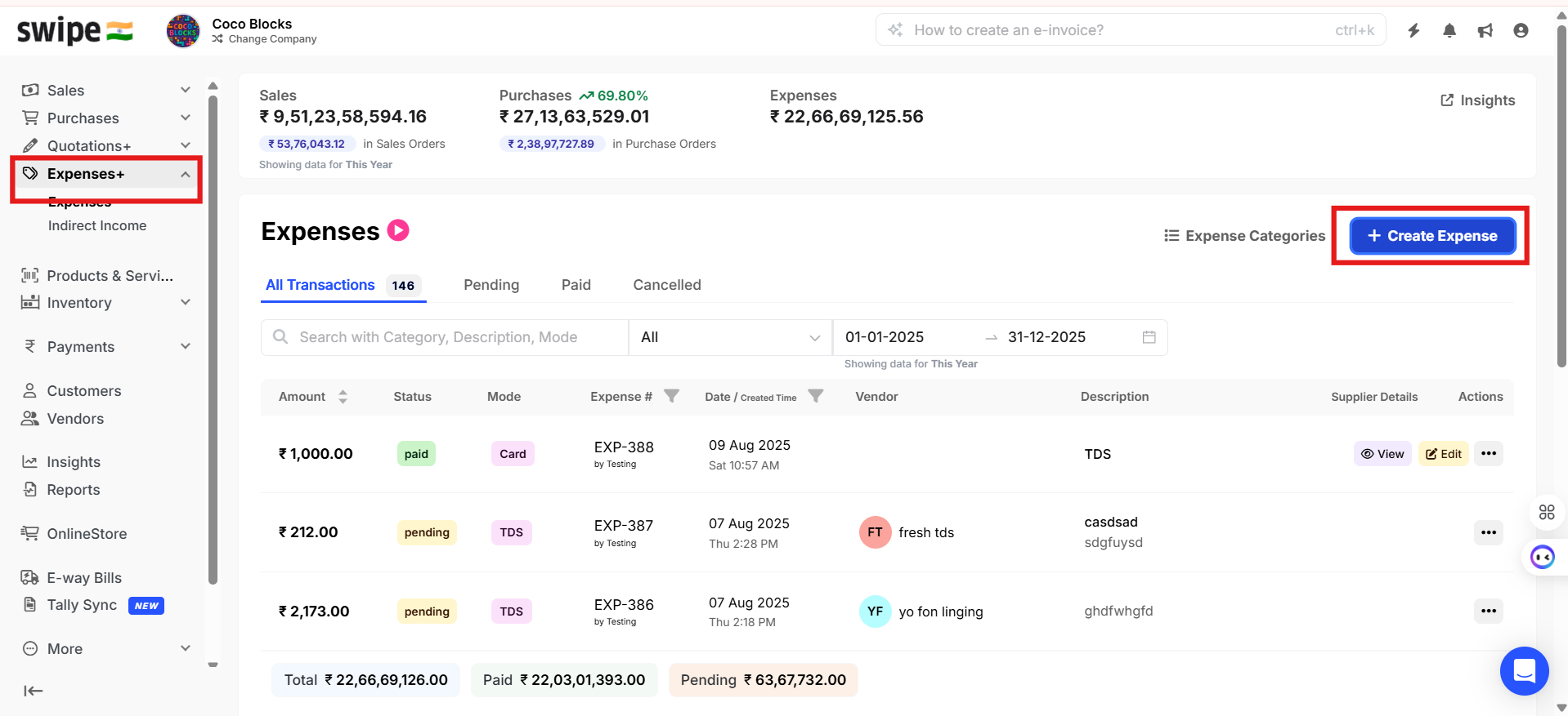 How to round off total amount while creating Expense? - General - Swipe