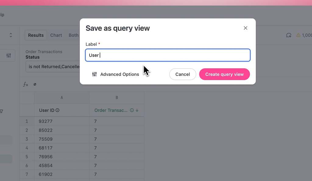 Querying a results set ("Save as query view") - Workbooks - Omni Community
