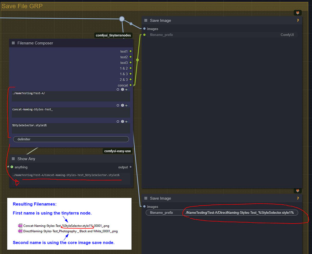 Filename prefix on save image nodes via concatenate node - Custom Nodes - ComfyUI
