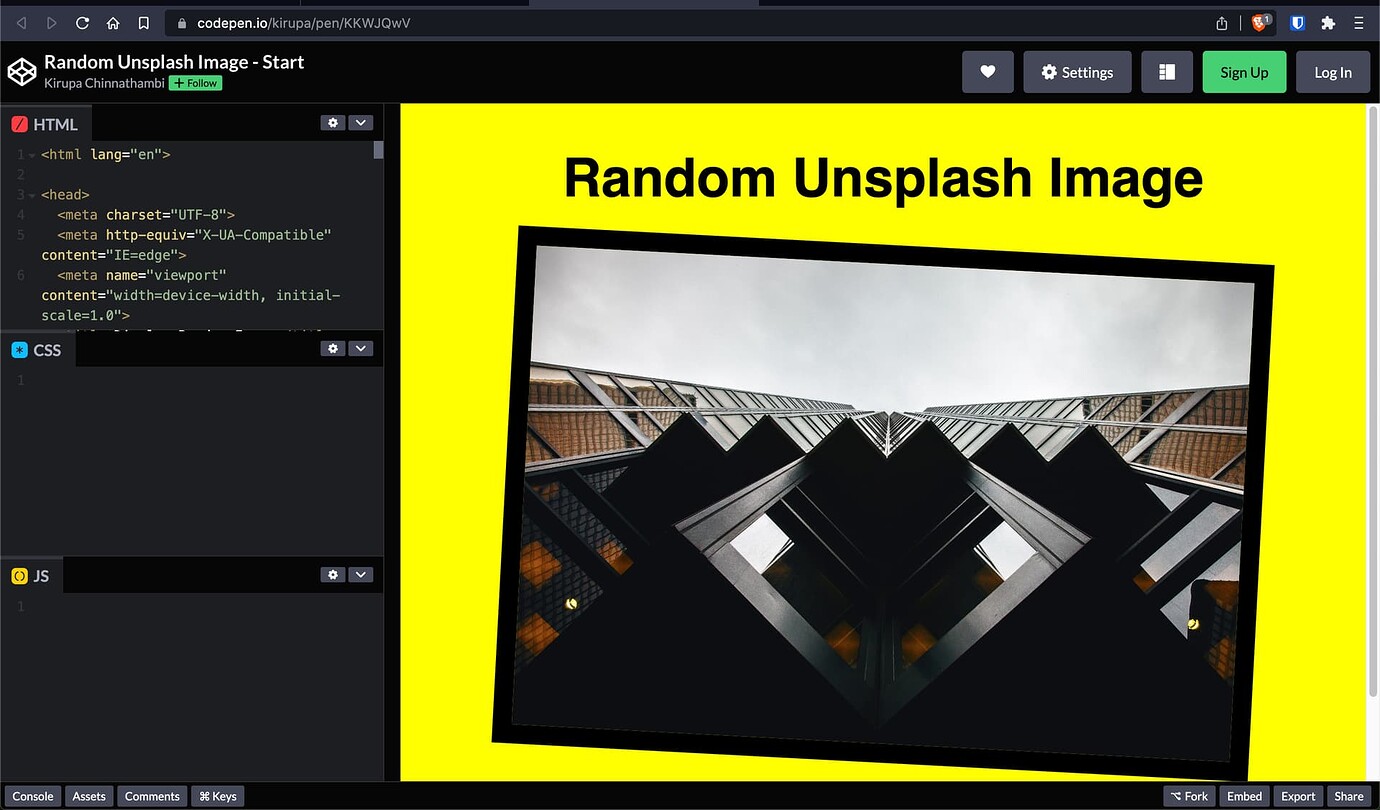 Display a Random Image Using the Unsplash API - web dev - kirupaForum