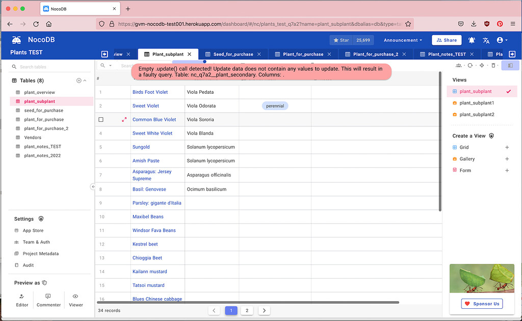 Error while updating a record [Apr 12] - Discord-Discussions - NocoDB