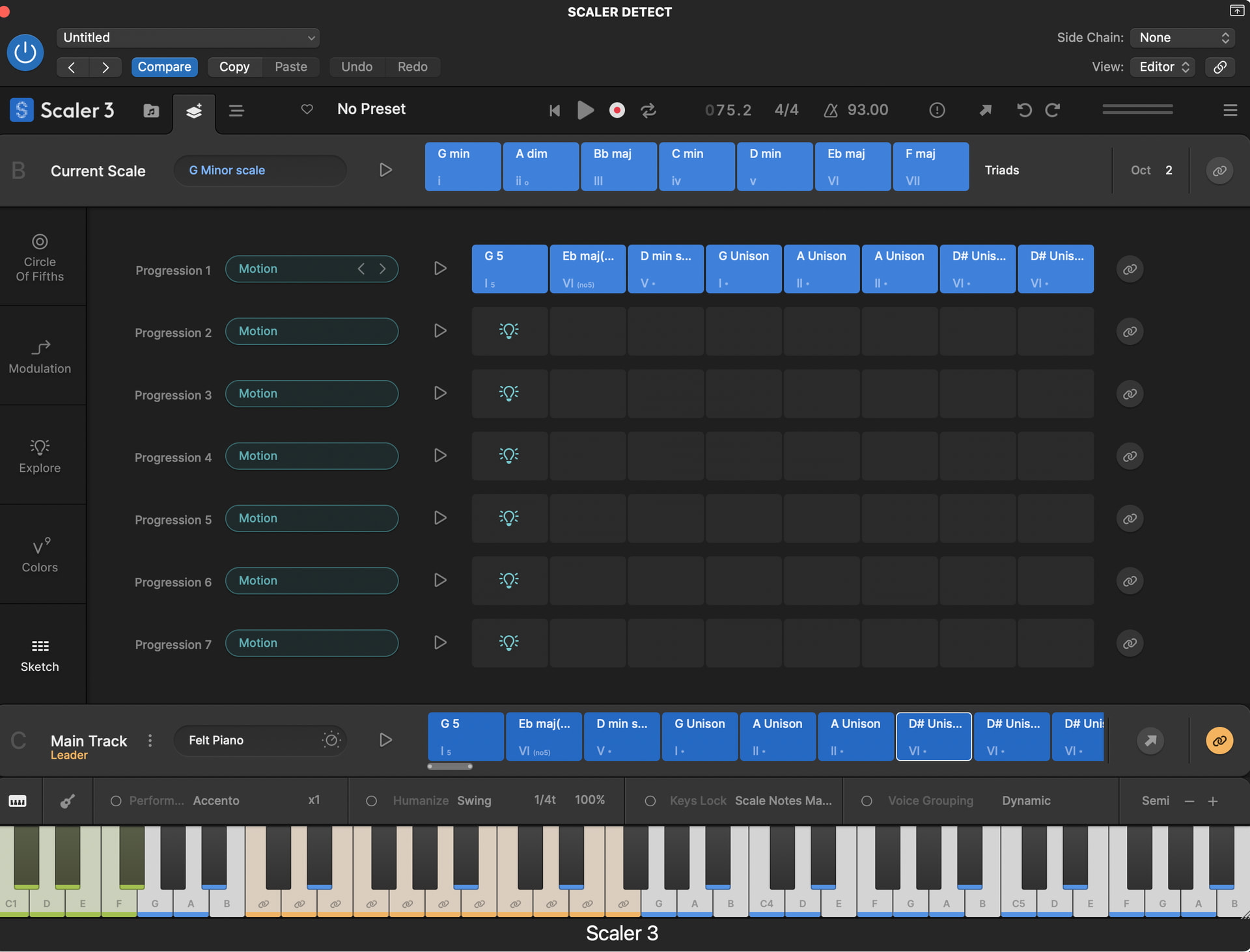 DAW SYNC playback in S3 is playing but the chords in C do not auto populate Arrange Page so - no ...