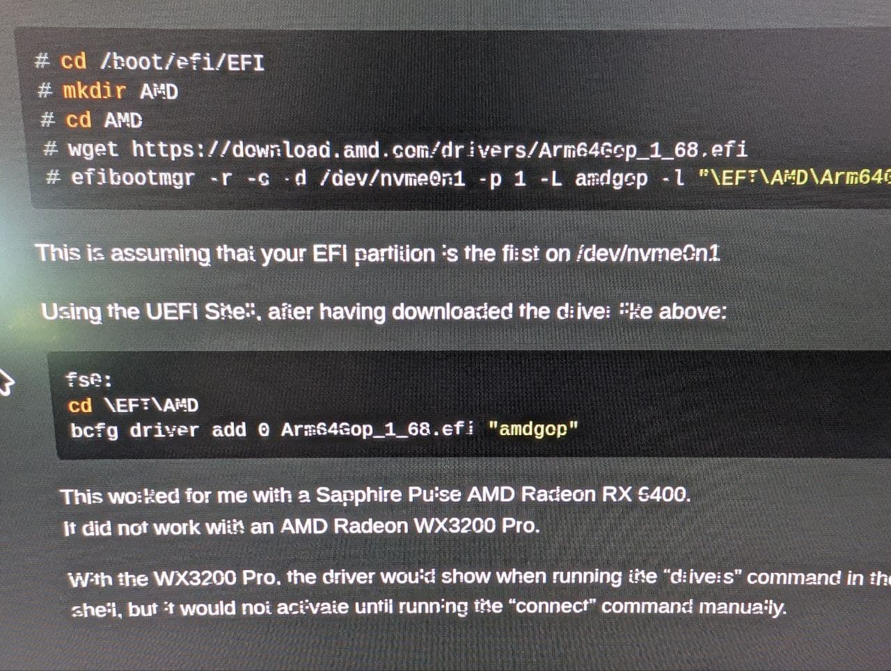 AArch64 UEFI driver for AMD GPUs (for graphics output during boot ...