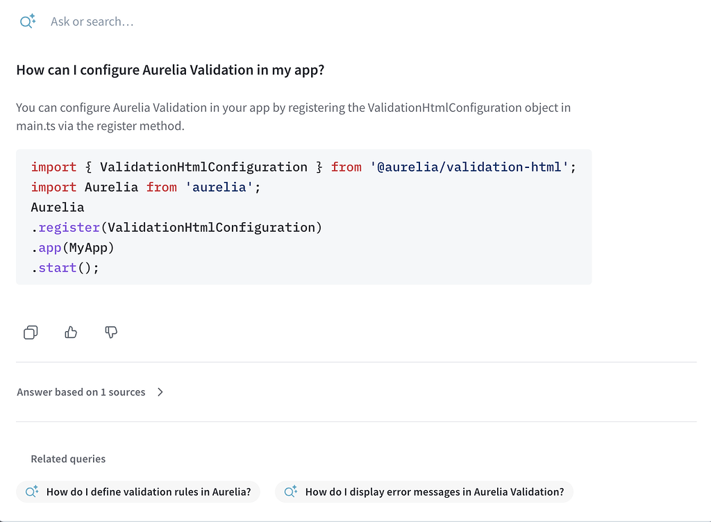Aurelia 2 Docs Now Have Ai Features Framework Knowledge The Aurelia Discourse