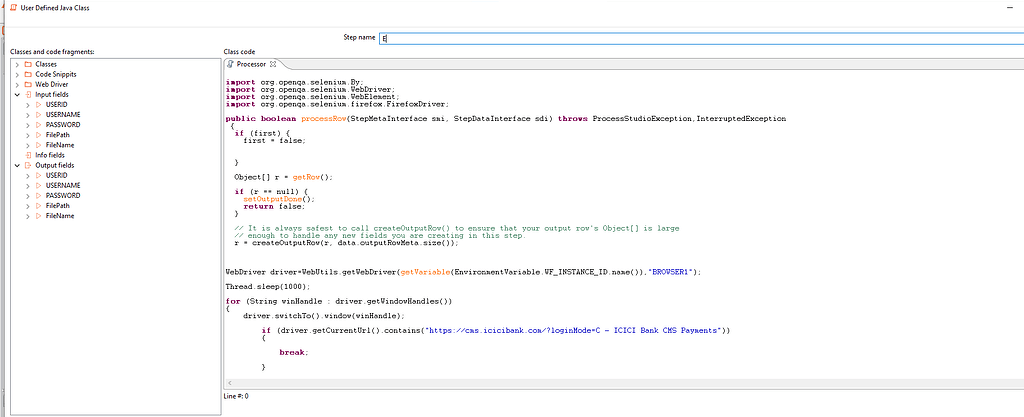 I want to integrate the java selenium code in user defined java plugin - Process Studio ...