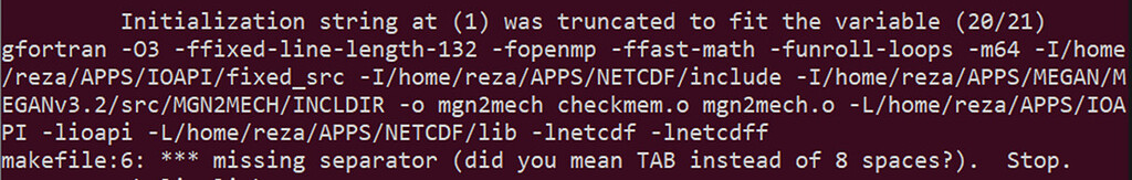 Makefile:6: *** missing separator (did you mean TAB instead of 8 spaces?). Stop - MEGAN - CMAS ...