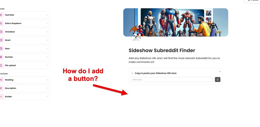 Create a button in Interface - Get Help - Gumloop