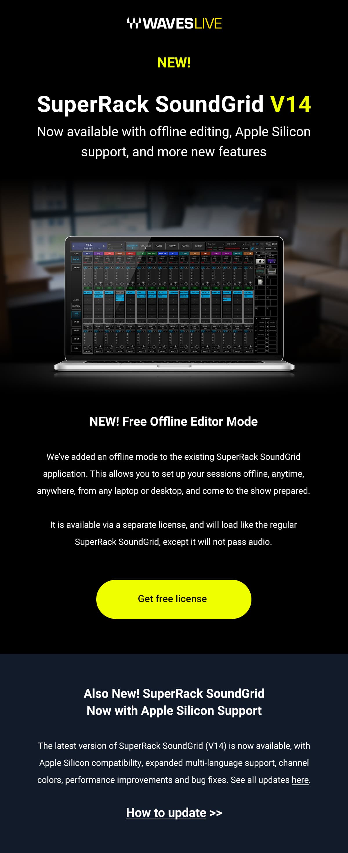 New SuperRack SoundGrid V14 Now available with offline editing, Apple Silicon support, and more ...