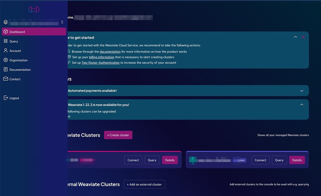 Weaviate console showing a UI bug - Support - Weaviate Community Forum