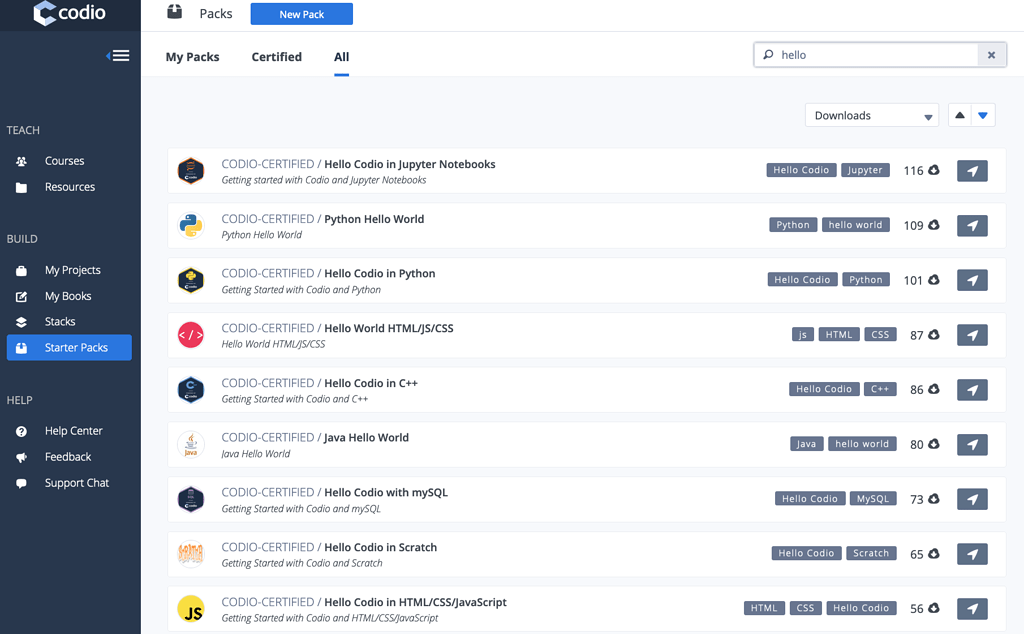Hello Codio Starter Packs are mini tutorials - Getting Started in Codio ...