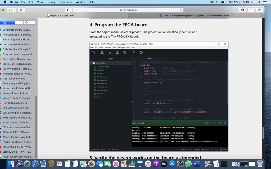 TinyFPGA BX User Guide - stuck on programming - Support - Core Electronics Forum