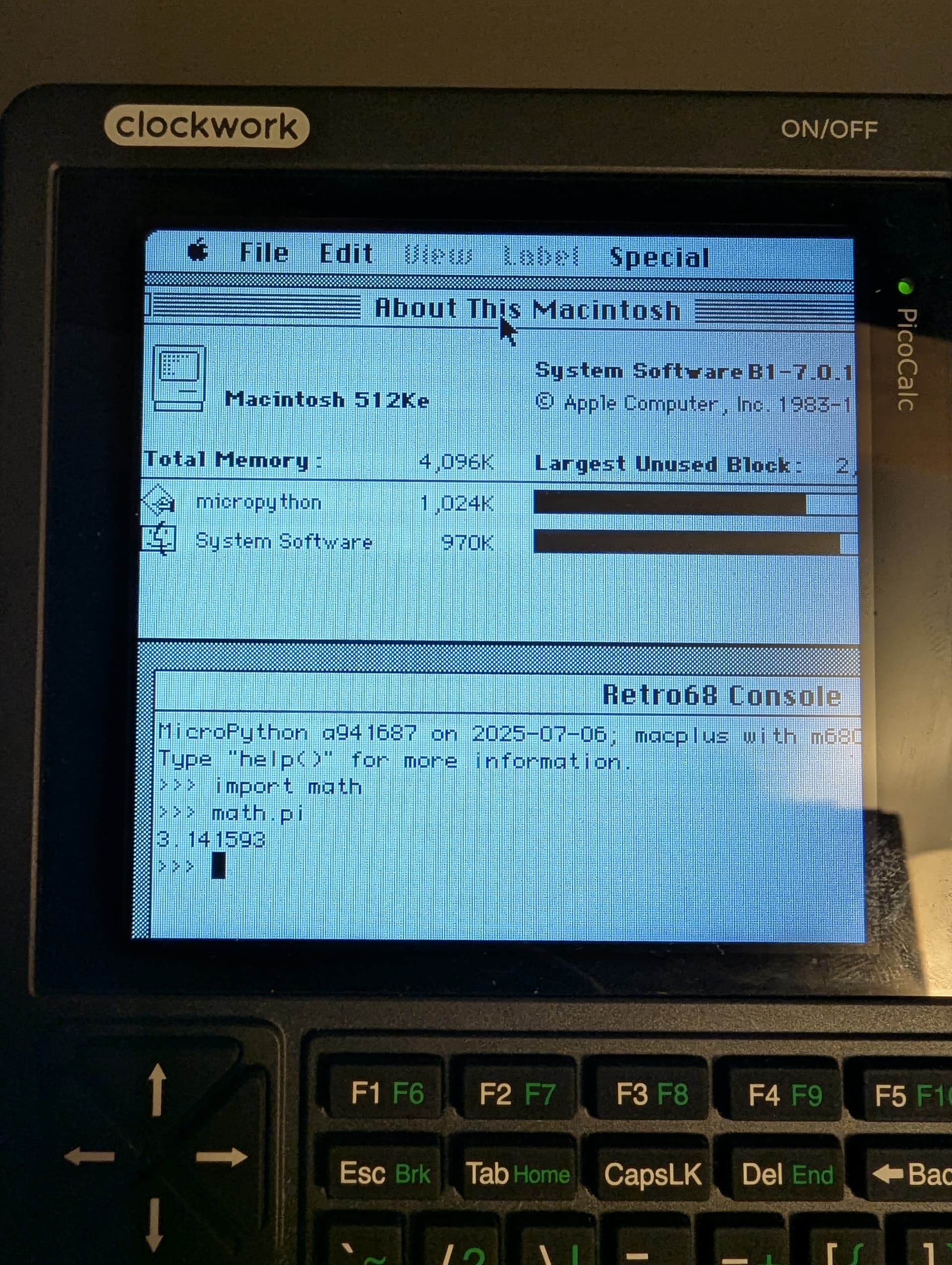 Umac + system7 + micropython - PicoCalc - clockworkpi