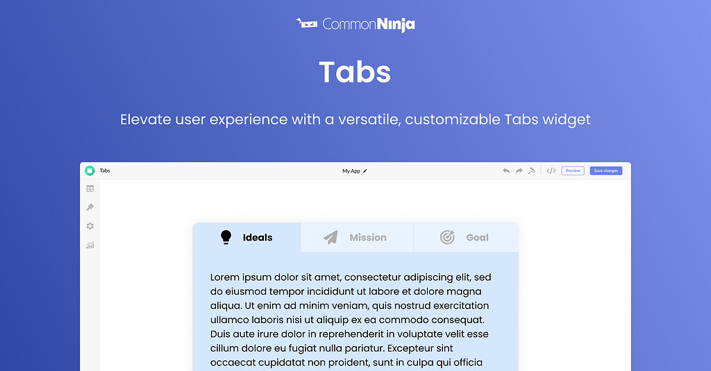 New App: Tabs Widget - 📣 Announcements - Common Ninja New App: Tabs Widget - 📣 Announcements - Common Ninja