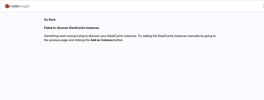 Error while adding AWS ElasticCache instance in RedisInsight - RedisInsight (GUI for Redis ...