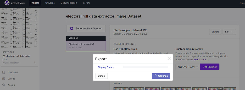 Unable to export my dataset - 🤝 Community Help - Roboflow