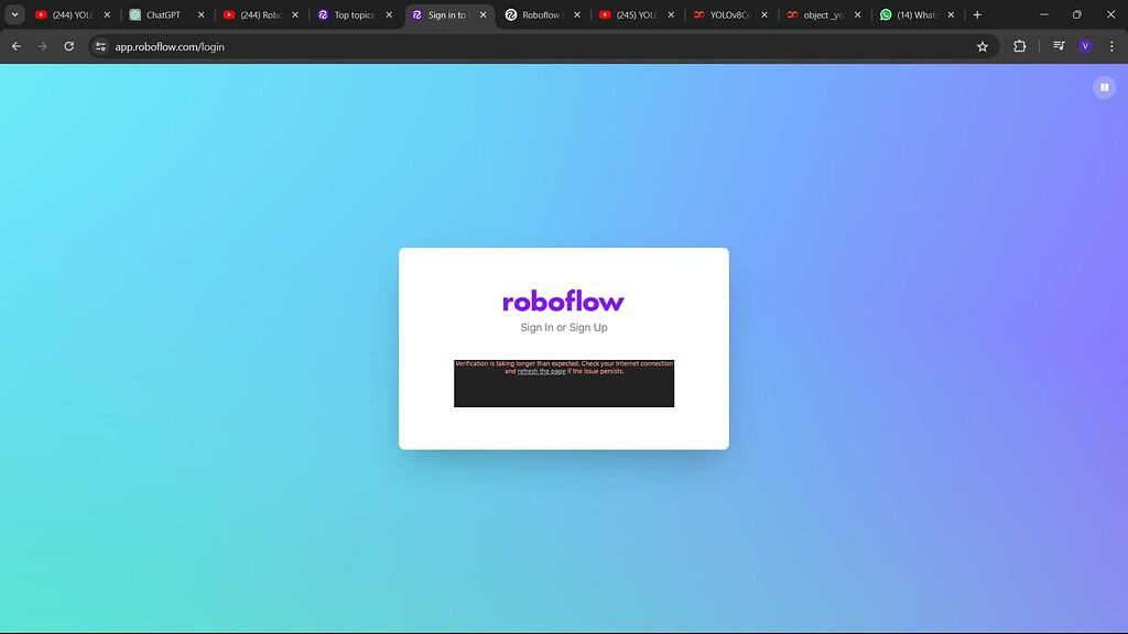 There is some error in the site, can not sign in - 🤝 Community Help - Roboflow