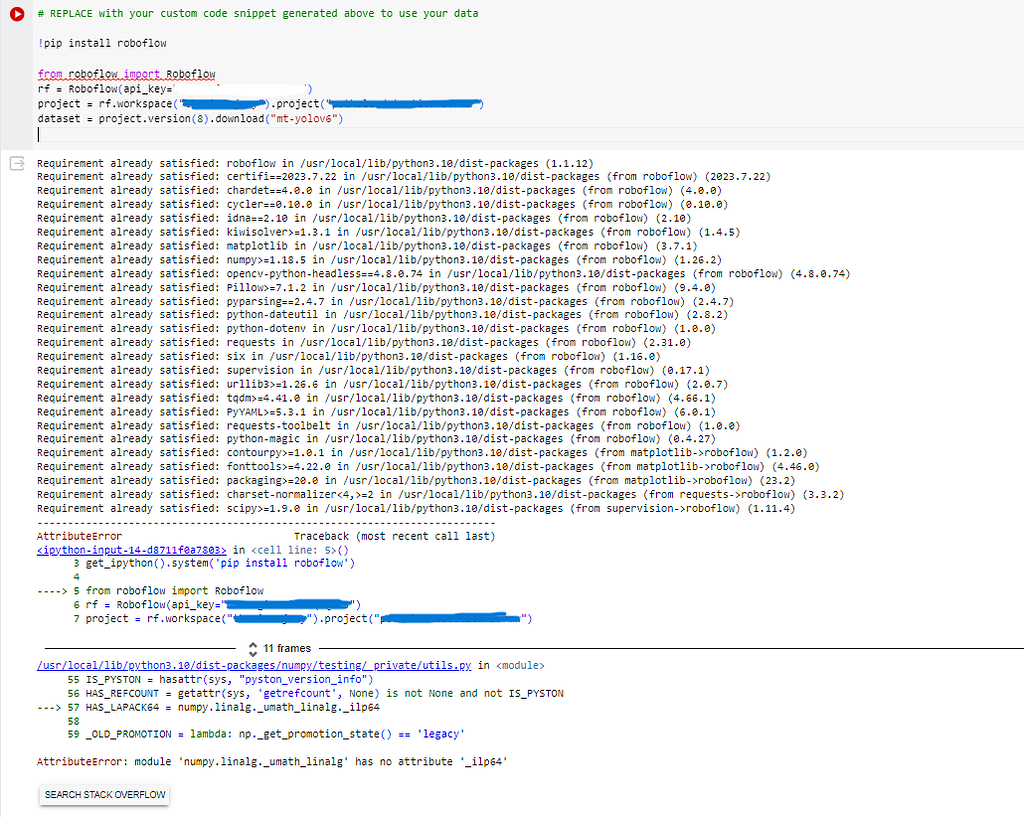 Cannot export my dataset from roboflow to colab for yolov6 - 🤝 Community Help - Roboflow