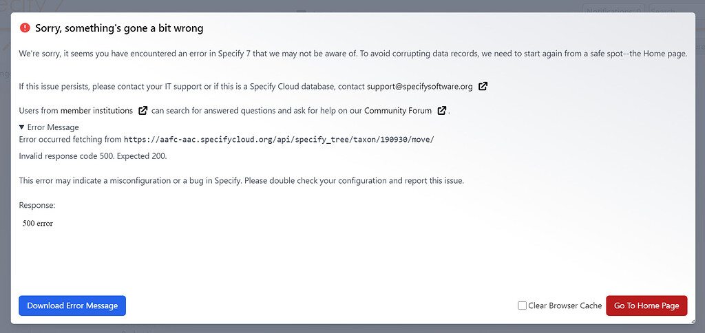 Error in S7 Tree moves - Get Help - Specify Community Forum