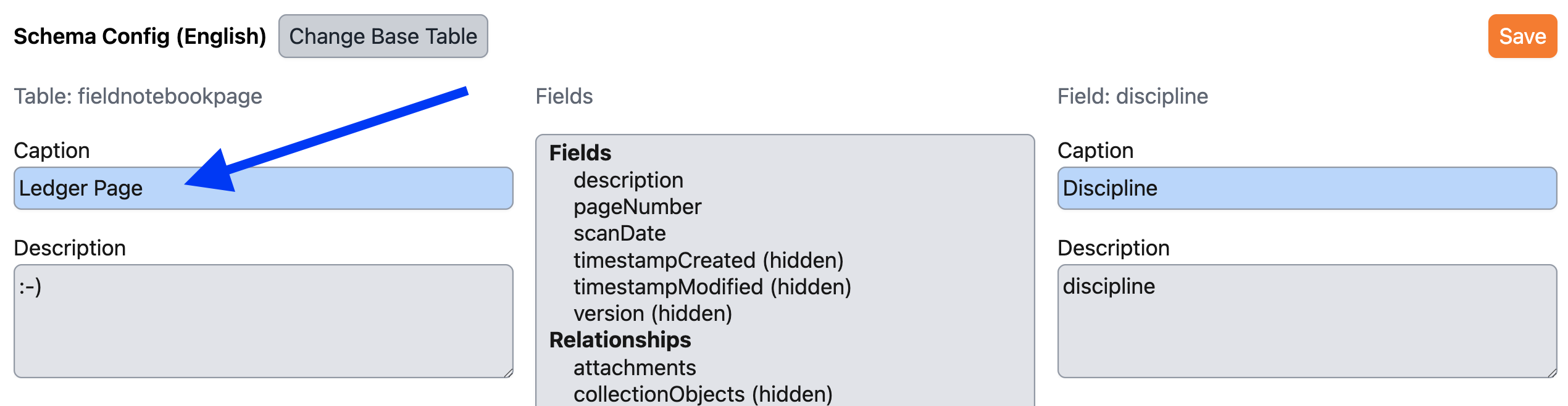 Renaming base tables and changing icon - Get Help - Specify Community Forum