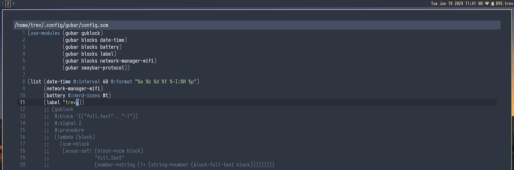 [Gubar] Swaybar Generator, Written in Guile - Programming - System Crafters