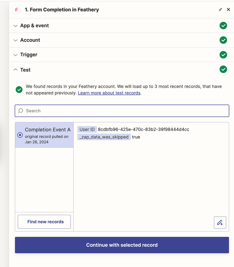 Zapier form completion event not working? - General Discussion - Feathery Community