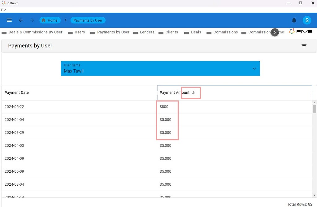 Sorting on Data Views BUG! - Support - Five | Community Forum