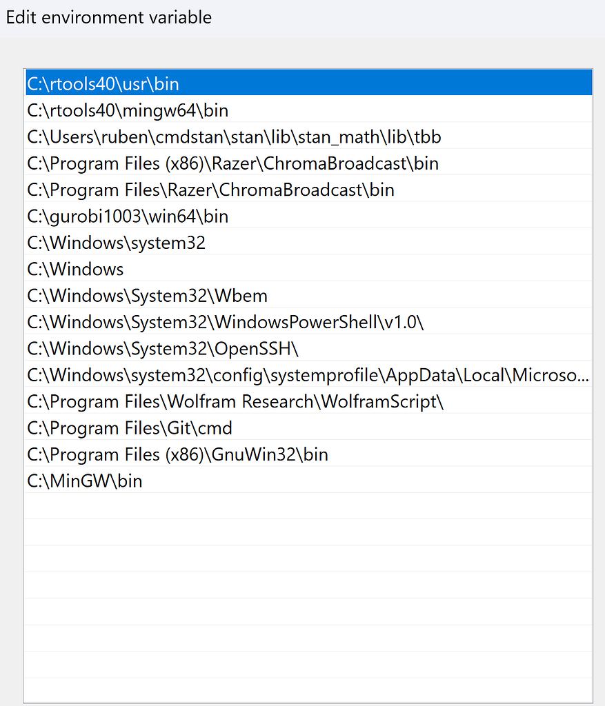 Problems installing CmdStan in Windows 11 using RTools 4.0 - CmdStan - The Stan Forums