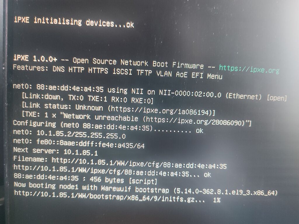 Urgent Help Needed: OpenHPC Deployment Stuck on Node Boot with iPXE Progress Hangs - Users/Site ...