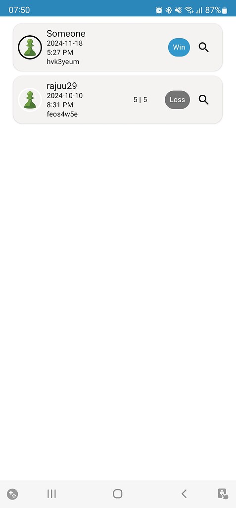 2 player game OTB history - ChessUp 2 - ChessUp