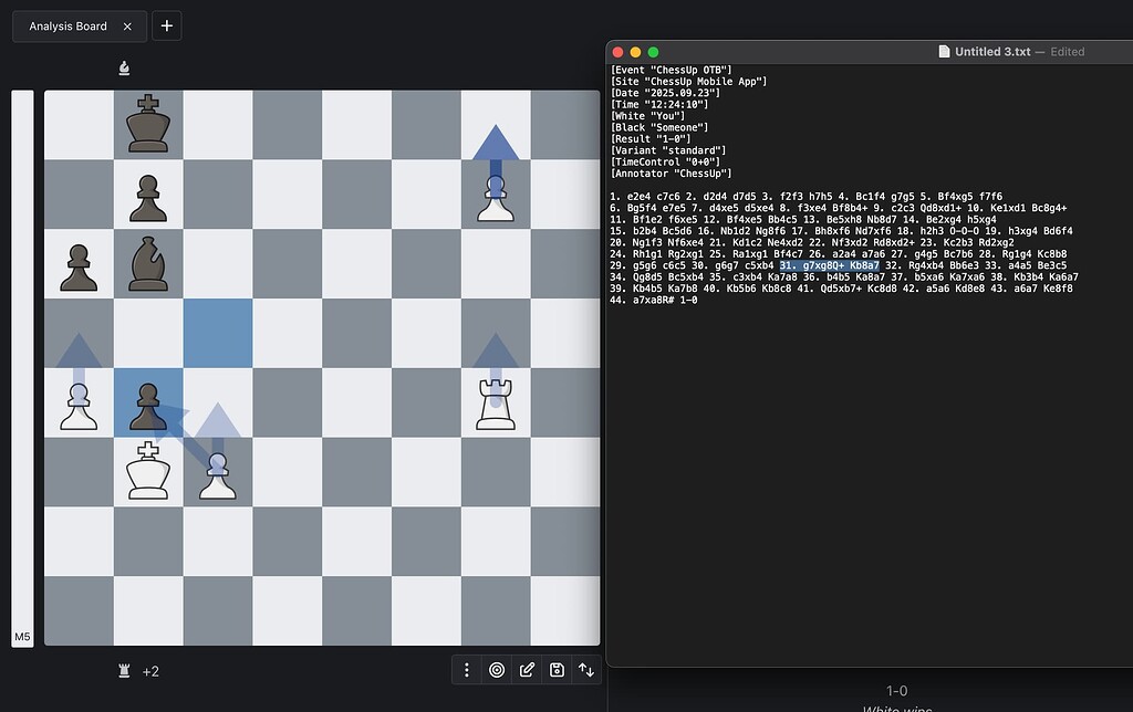 Issue with PGN export - ChessUp 2 - ChessUp