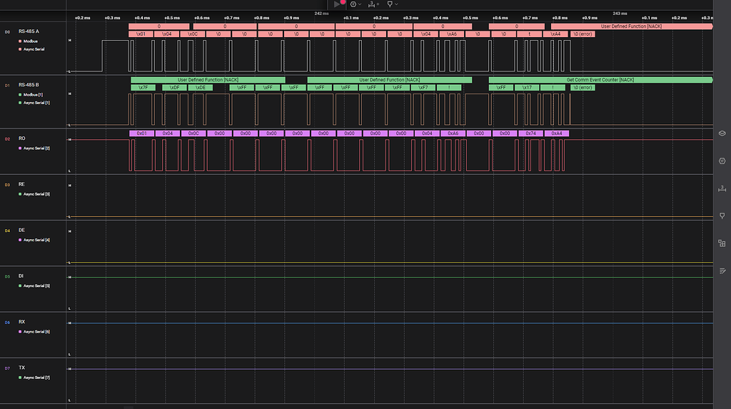 Modbus Analyzer RS485 - Epever MPPT controller - Support - Saleae - Logic 2