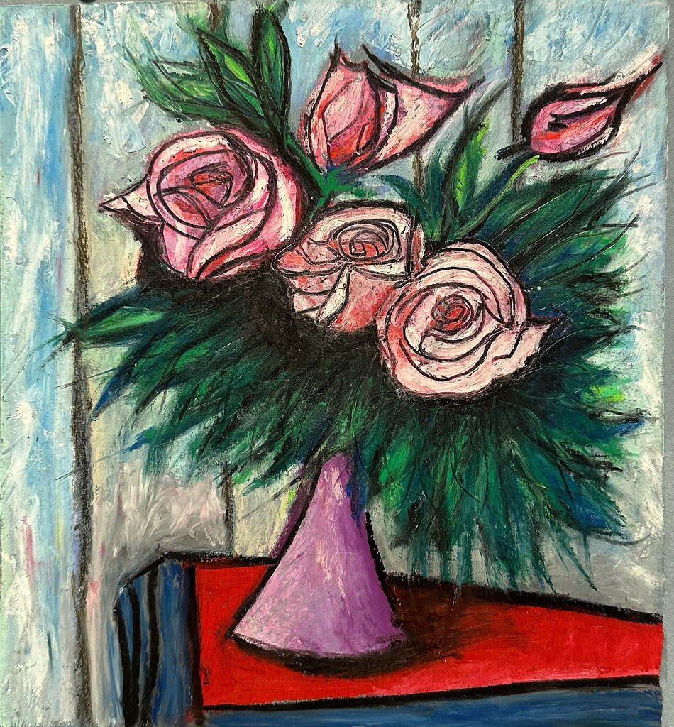 A rose is a rose is an oil pastel interpretation - Share Your Art - The ...