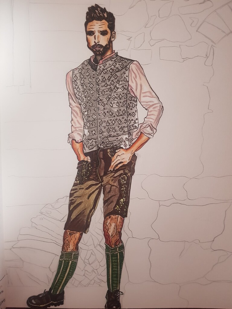 Allgäu man - Ink drawing - Share Your Art - The Artist's Community by ...