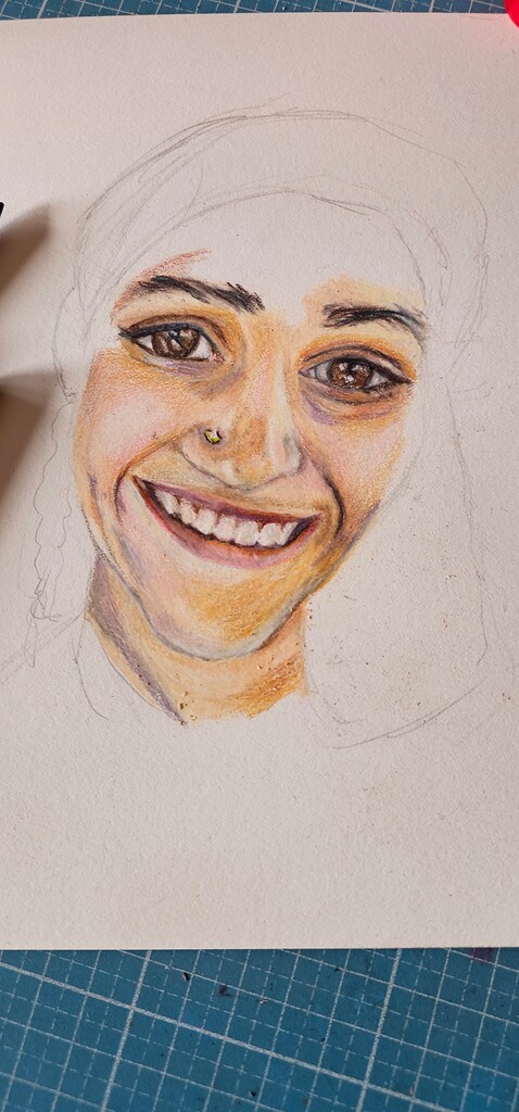 Blending shadows into skin tone help needed Prismacolor coloured pencil ...