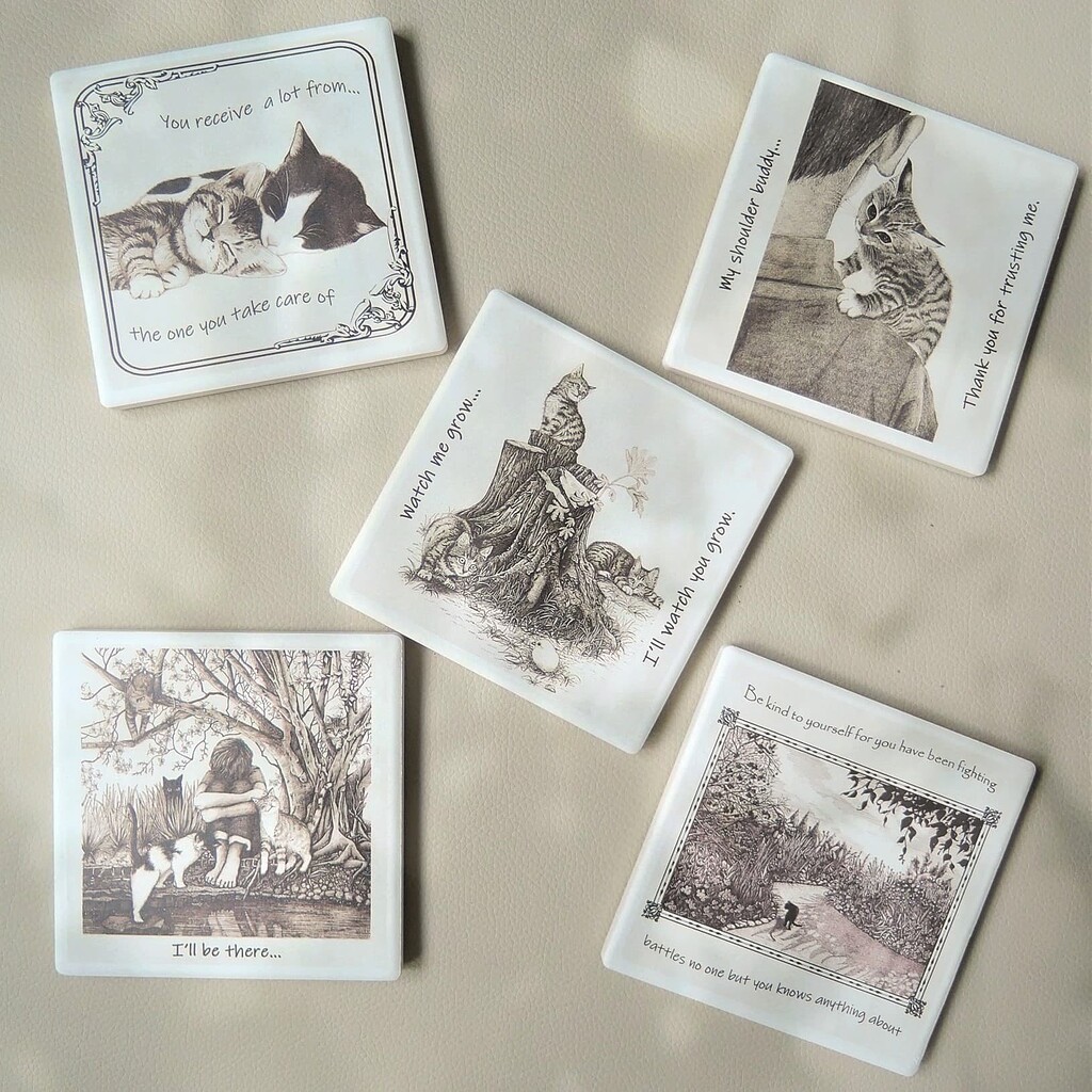 Stone coasters using my drawings - Share Your Art - The Artist's ...